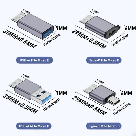 Type-C Female Transfer Micro B Male Adapter USB Link HDD Enclosure ...